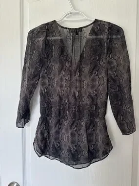 Babaton | Tops | Babaton Aritzia Silk Snakeskin Sheer Alexander Wrap ...